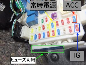 MF33S MRワゴン ドラレコ・ETC取り付け ヒューズ電源 ACC | ナビドラレコ取付け説明書